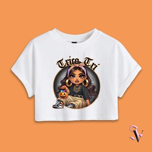 Trico Tri Chicana Halloween Sugar Skull Chibi Style Latina Shirt PNG ...