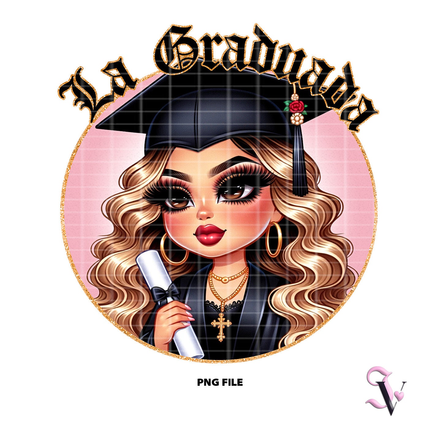 La Graduada Chicana Graduation Chibi Style Educated Latina Graduation ...