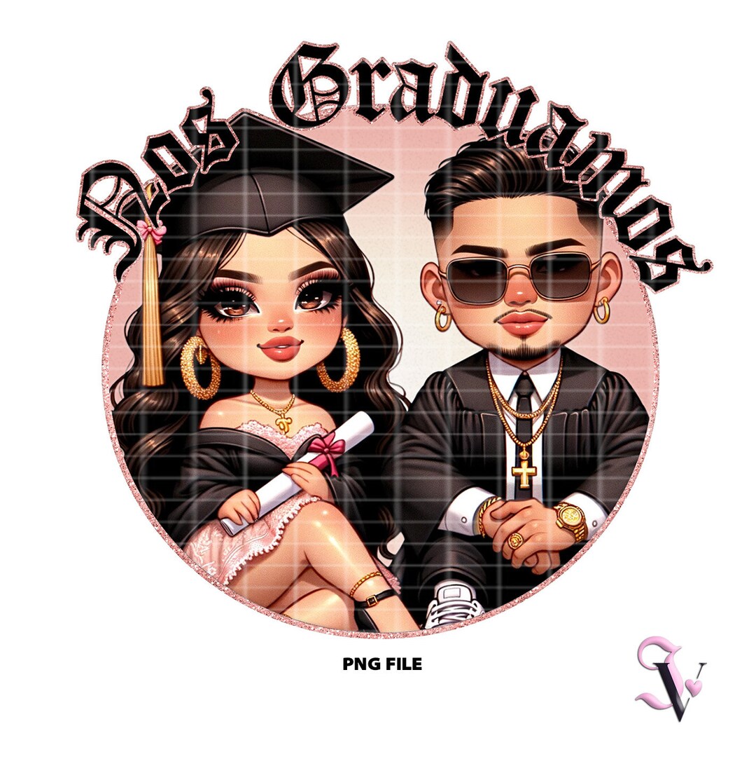 Nos Graduamos Chicano Couple Chicano Graduation Chibi Style Graduation ...