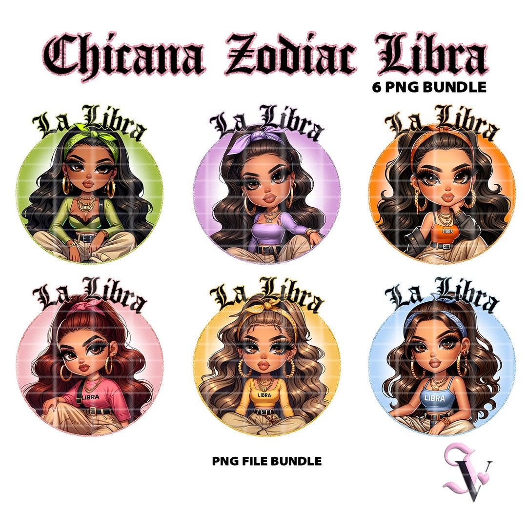 Chicana Zodiac La Libra Bundle Chicana Chola Chibi Style Latina Shirt ...