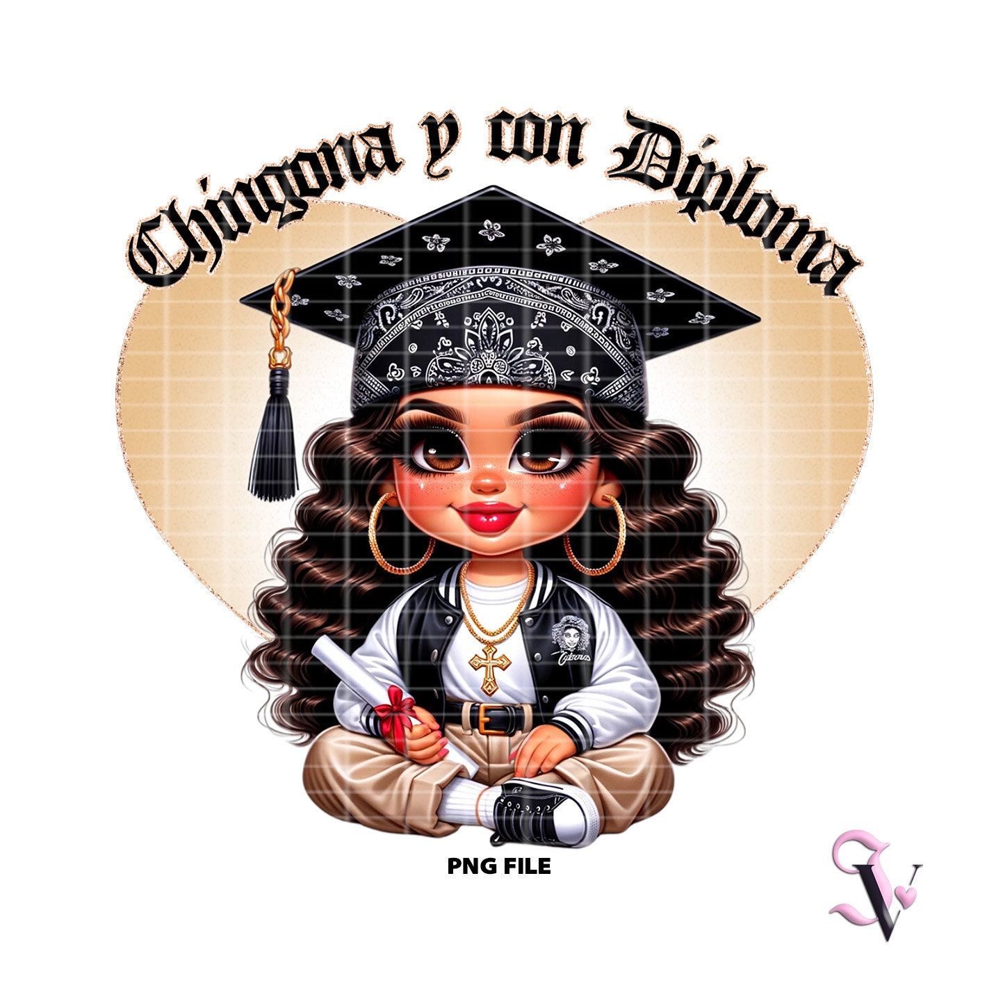 Chingona Y Con Diploma Chicana Chola Educated Latina Graduation Shirt ...