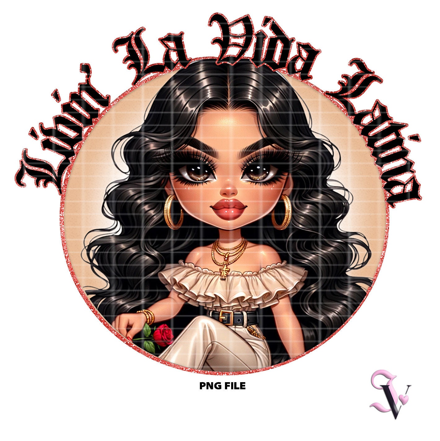 Livin' La Vida Latina Chicana Chola Chibi Style Old School Chola Latina ...