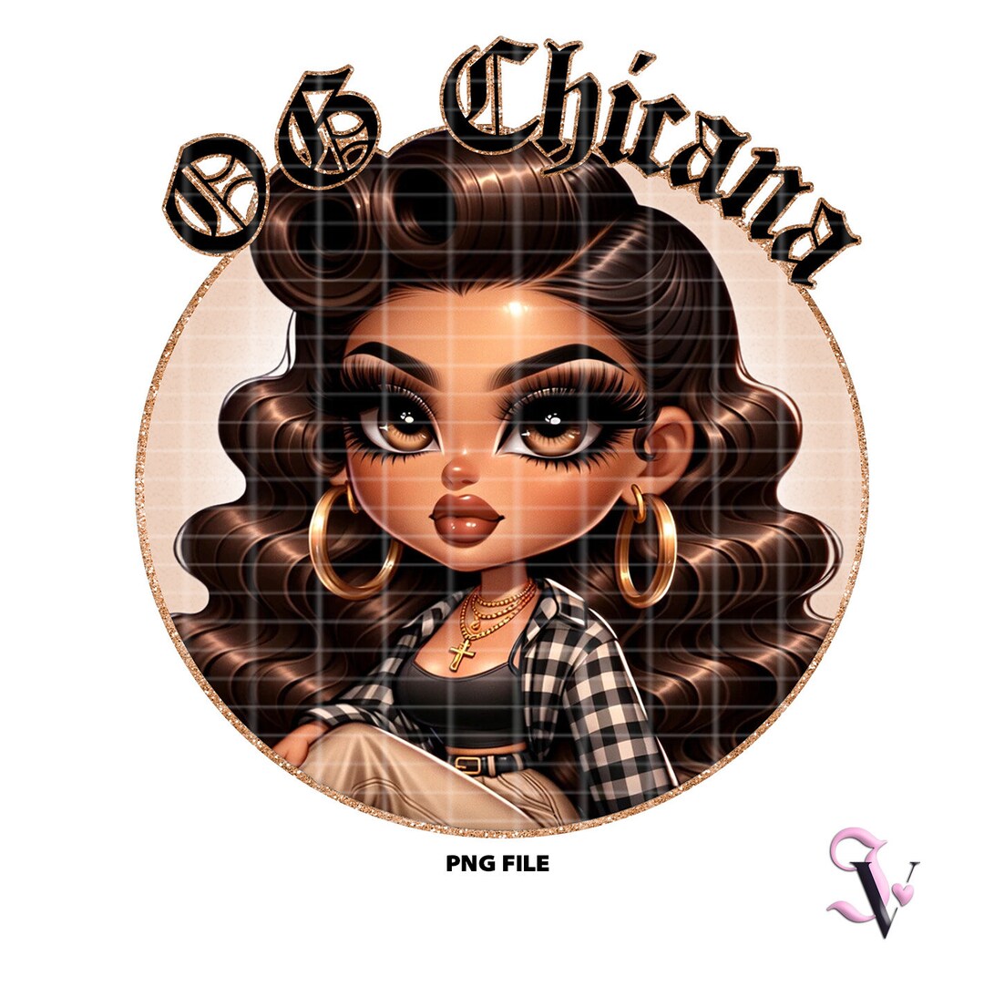 OG Chicana Old School Chola Chibi Style Latina Sayings Shirt PNG for ...
