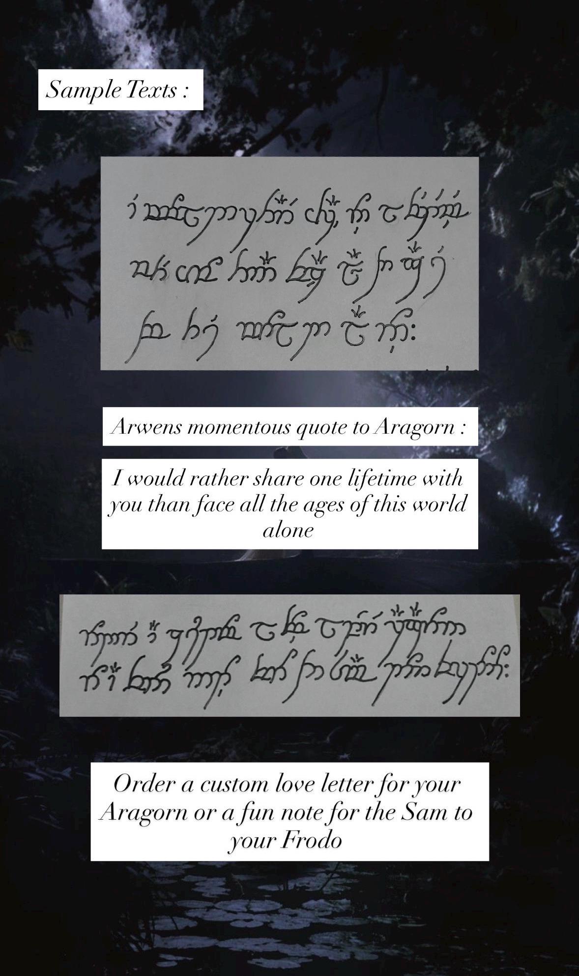 Custom Made to Order Letter LOTR | Tolkien Universe Elvish | Elvish ...