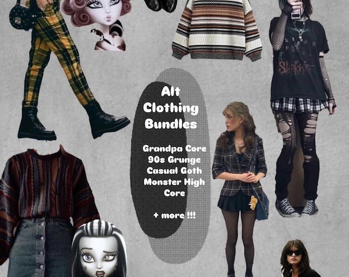 Grunge Style Bundle, Mystery Box, Aesthetic Custom Thrift Pack ...