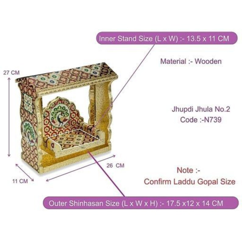 Beautifu Minakari Work Krishna Jhula With Kalash Design / Laddu Gopal ...