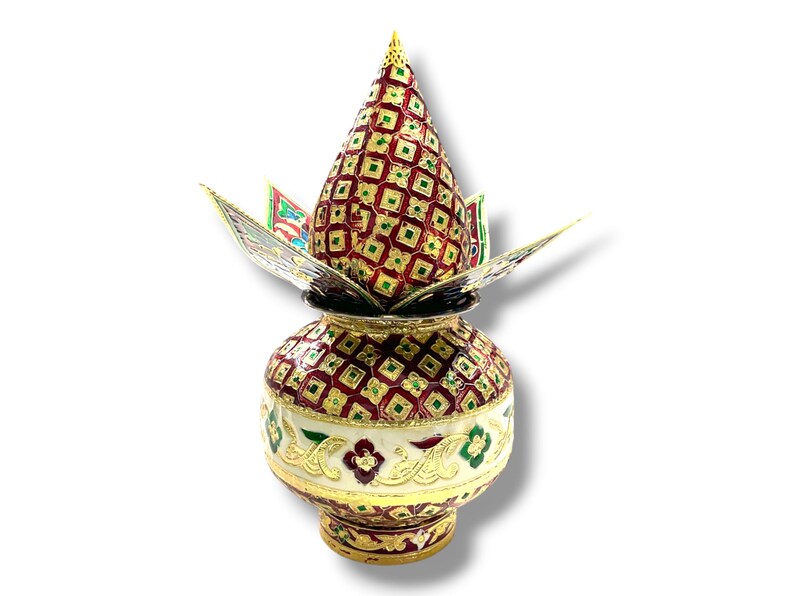 Meenakari Kalash Set: Golden Aluminum Pooja Kalash - Indian Home Decor ...