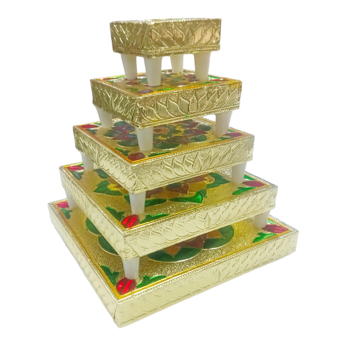 Wooden Pooja Chowki for God. Wooden All Purpose Chowki/wooden Bajoth ...
