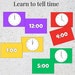 Learn to Tell Time Cards for Kids, Clock Learning Activity, Preschool ...