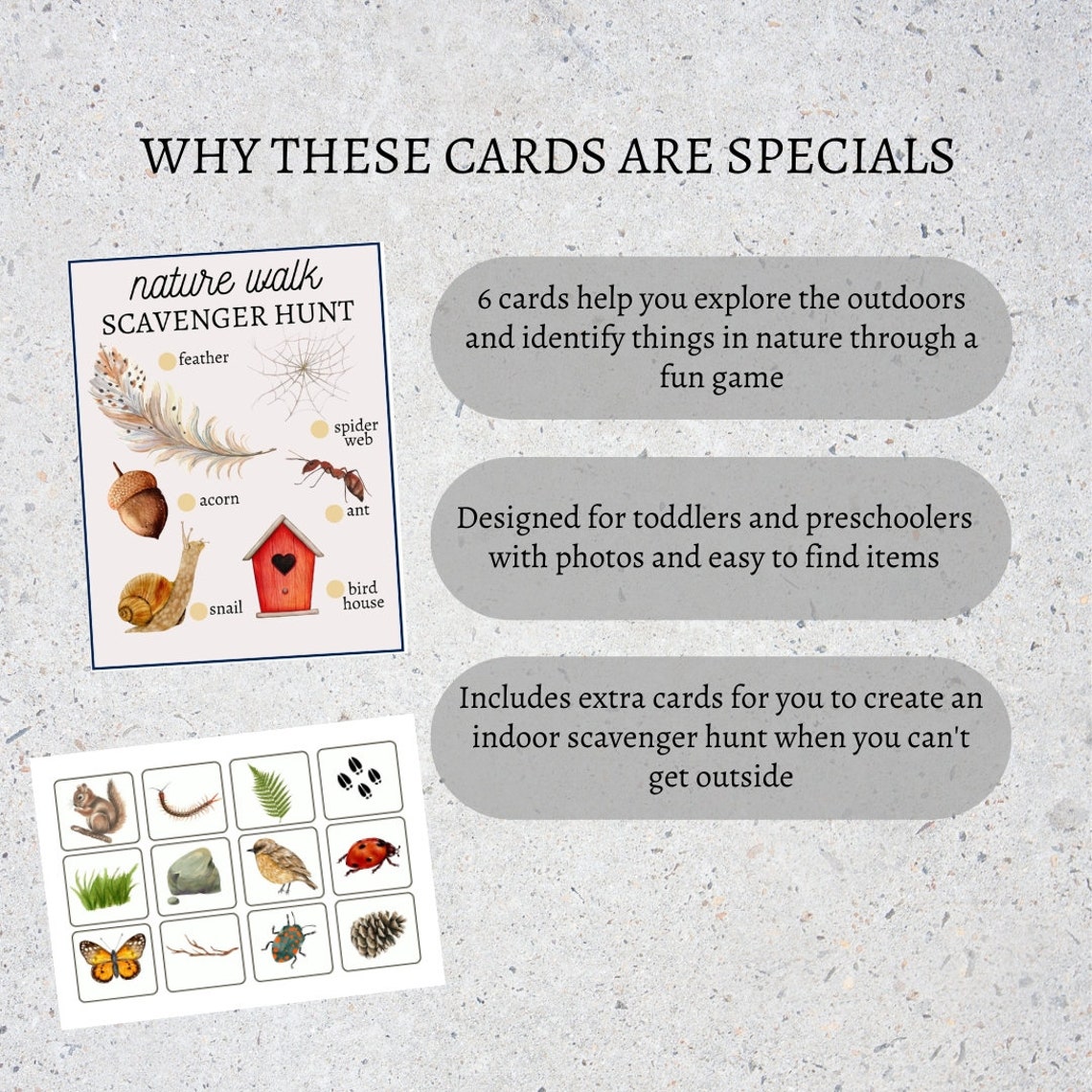 Nature Scavenger Hunt for Kids Outdoormontessori Cardsispy Printable ...
