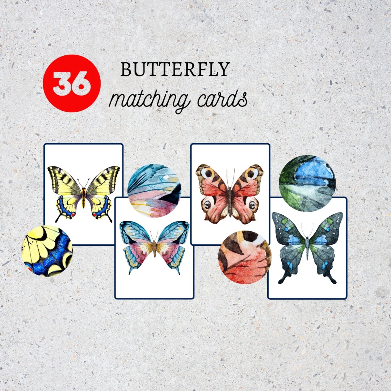 Butterfly Matching Cards Montessori Materials Printable - Etsy