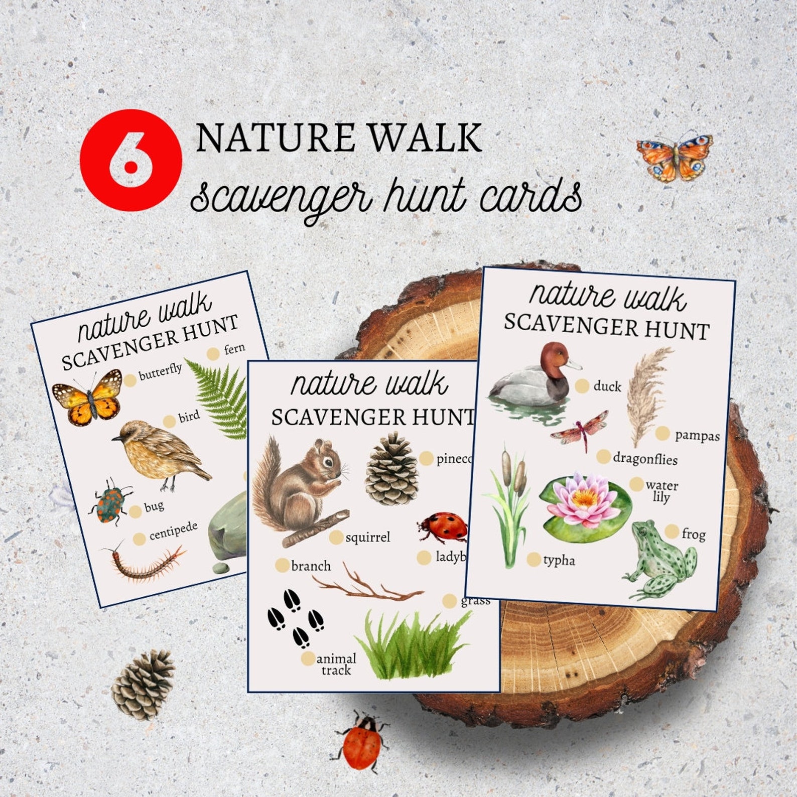 Nature Scavenger Hunt for Kids Outdoormontessori Cardsispy Printable ...