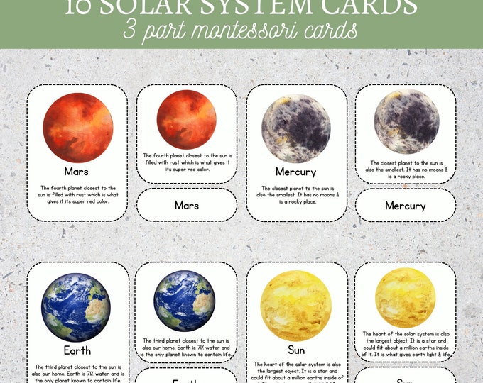 10 Solar System Flash Cards | Space Flash Cards | Homeschool Printables ...