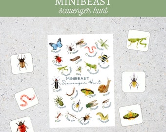 Minibeast Scavenger Hunt Printable, Insect Checklist, Camping Activity ...