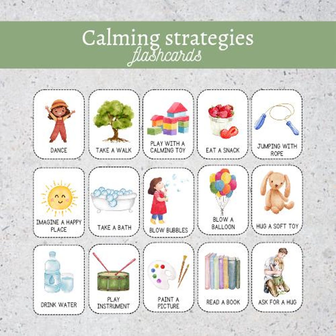 Calming Corner Flashcards|calming Strategies Flash Cards|calming ...