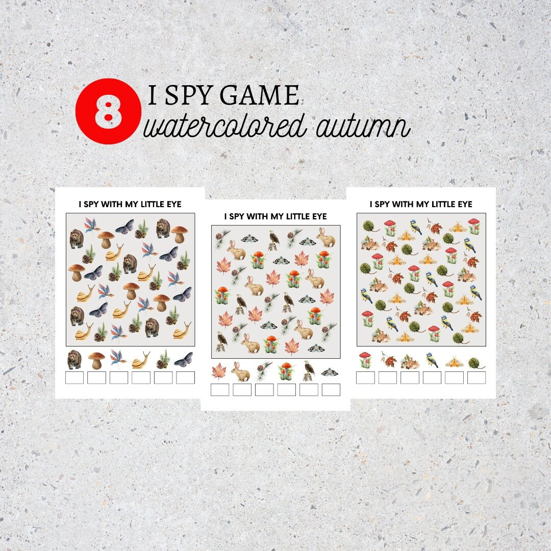 Fall I Spy Game for Toddler|i Spy Printable Activities|fall Autumn ...