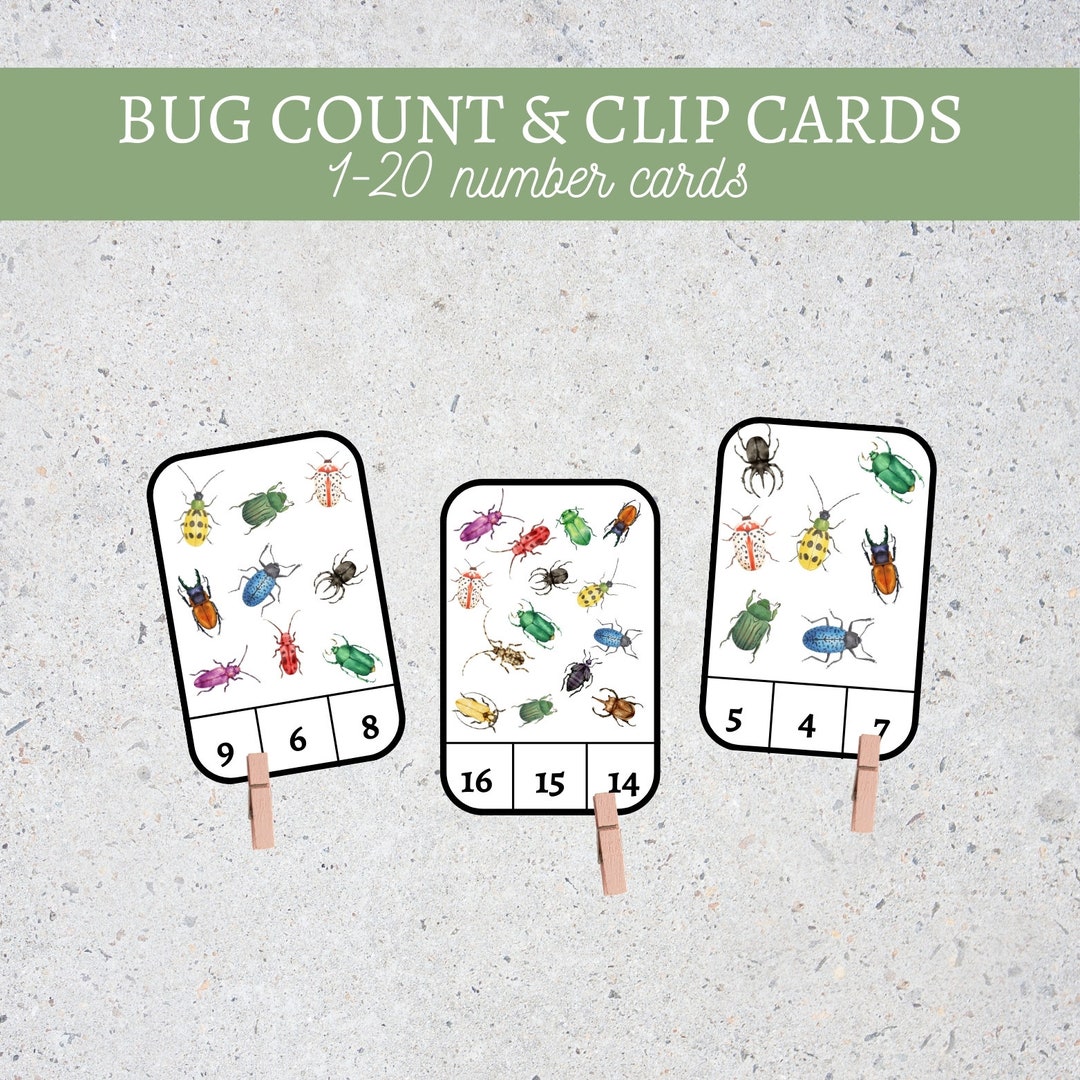 Bugs Count &clip 1-20 Number Cards|nature Homeschool Printables|insects ...