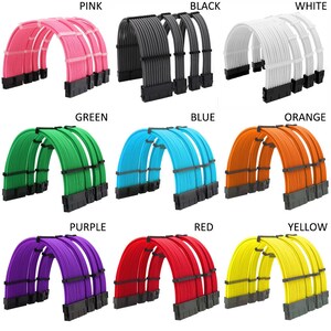 PSU Computer Pc Sleeve Extensions Cables Kit Extension Combo ...