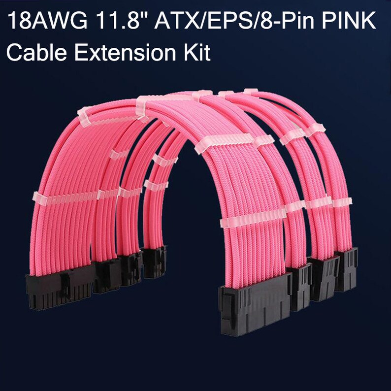 PSU Computer Pc Sleeve Extensions Cables Kit Extension Combo ...