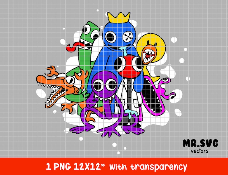 Rainbow Friends PNG, Sublimation, Transfer, Digital Download, Vector ...