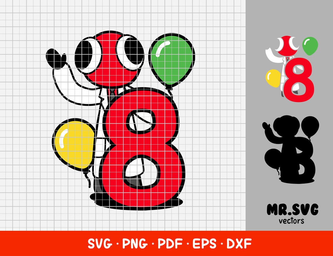 Red SVG, Red SVG 8th Birthday, Cutting File, Cut File, Cricut, Plotter ...