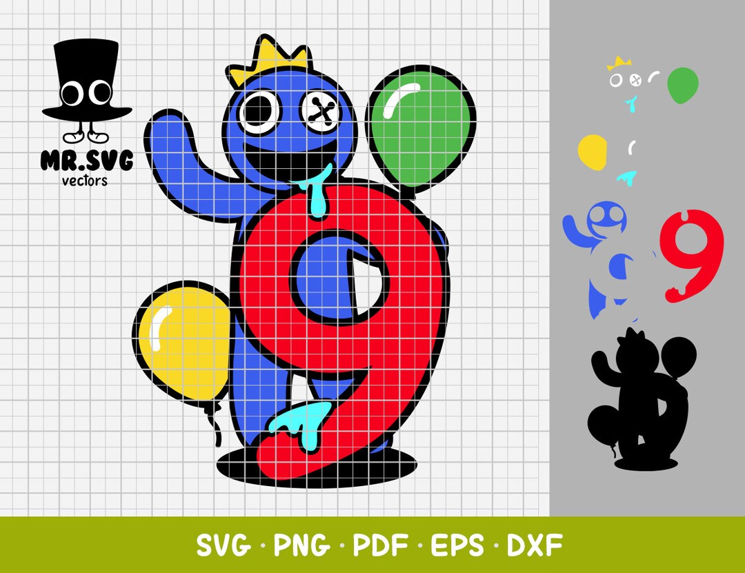 Blue SVG, Blue SVG 9th Birthday, Cutting File, Blue Cut File, Cricut ...