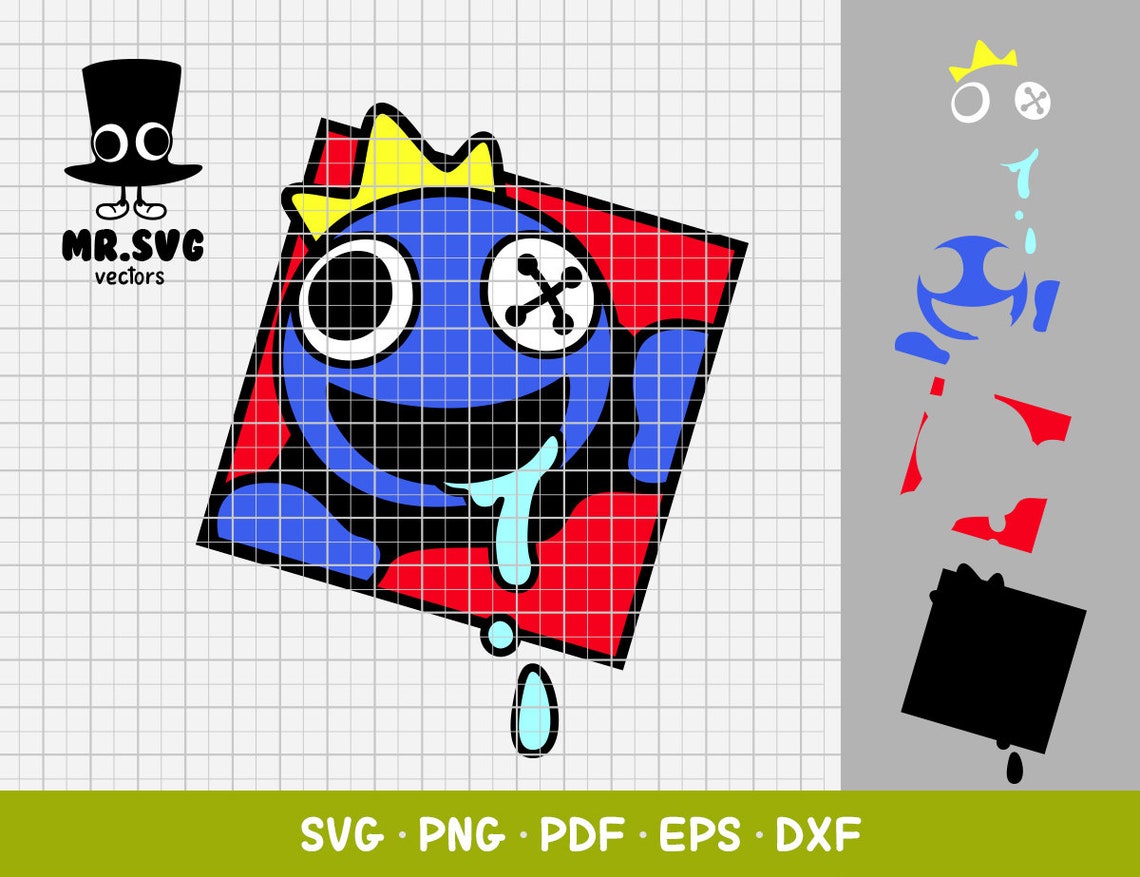 Blue SVG Rainbow Friends SVG Blue Png Blue Dxf Cutting - Etsy Denmark