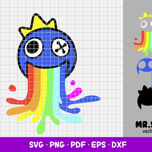 Blue SVG Rainbow Friends SVG Cutting File Cut File Cricut - Etsy