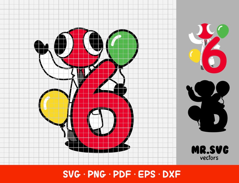 Red SVG, Red SVG 6th Birthday, Cutting File, Cut File, Cricut, Plotter ...