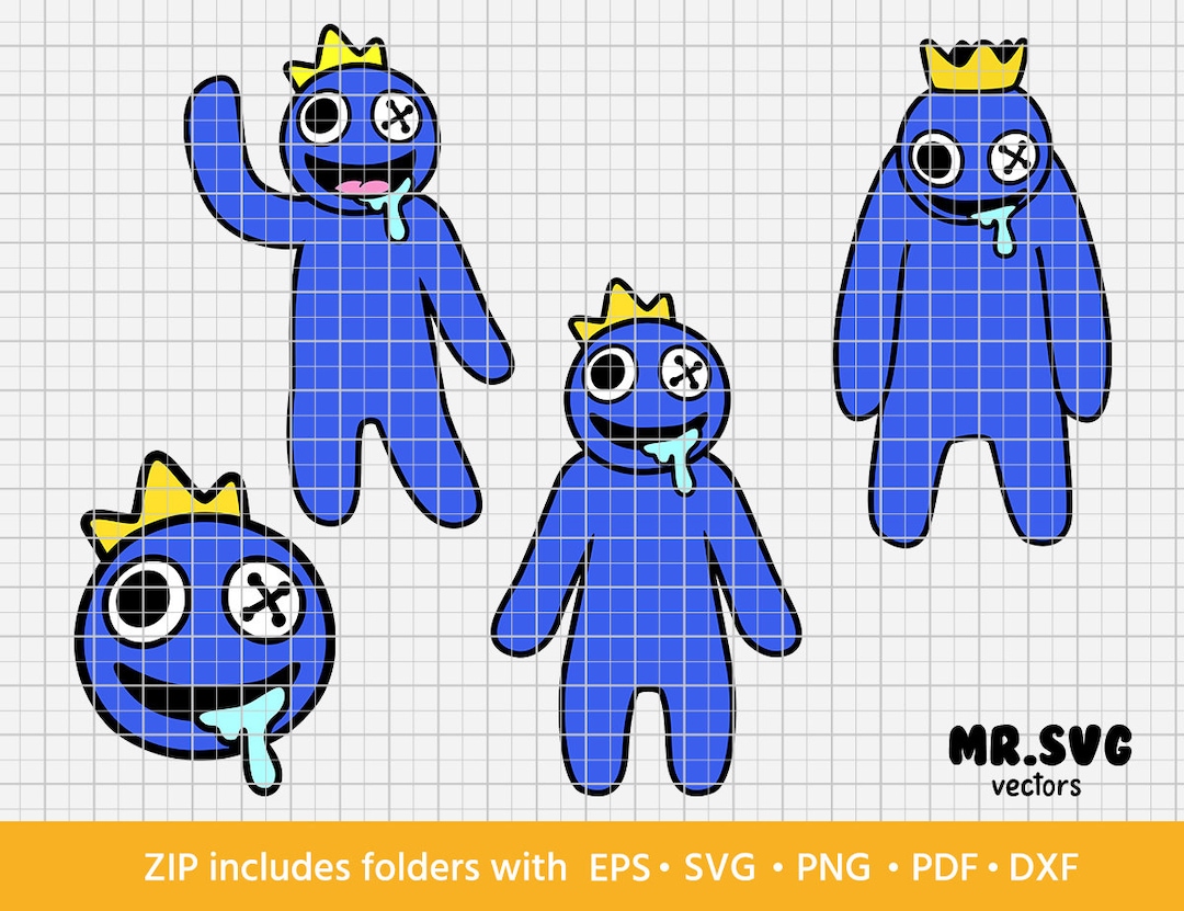 Bundle Blue SVG, Rainbow Friends SVG, Rainbow Friends Png, Cutting File ...