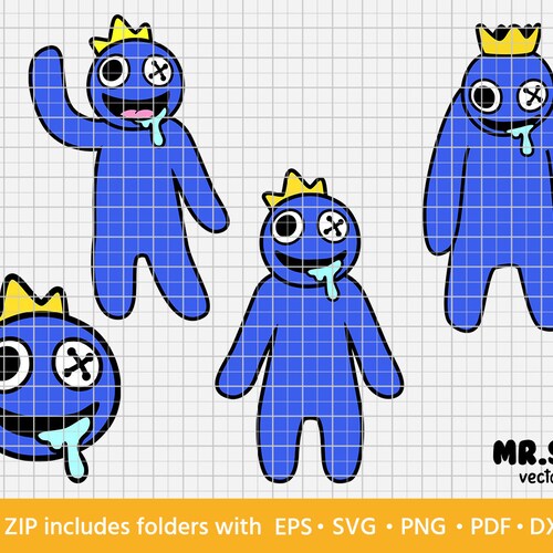 Blue Rainbow Friends-svg-png-jpeg Files - Etsy