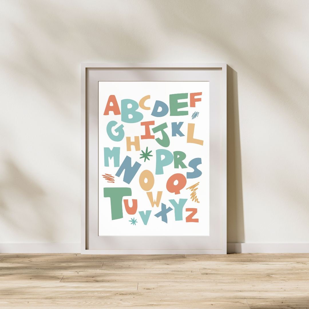 Colorful ABC Print School Room Poster - Etsy