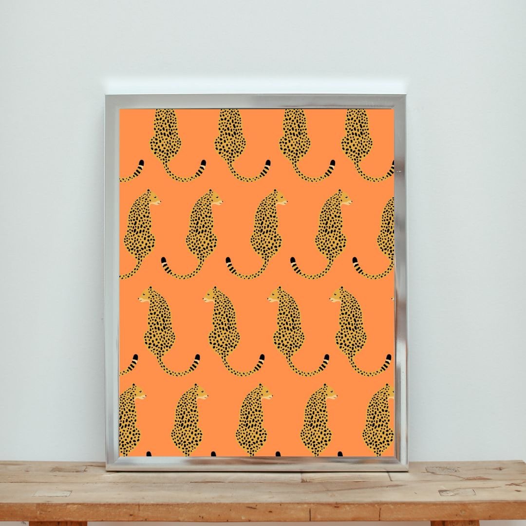 INSTANT DOWNLOAD Digital Art Orange Cheetah Pattern Cheetah - Etsy