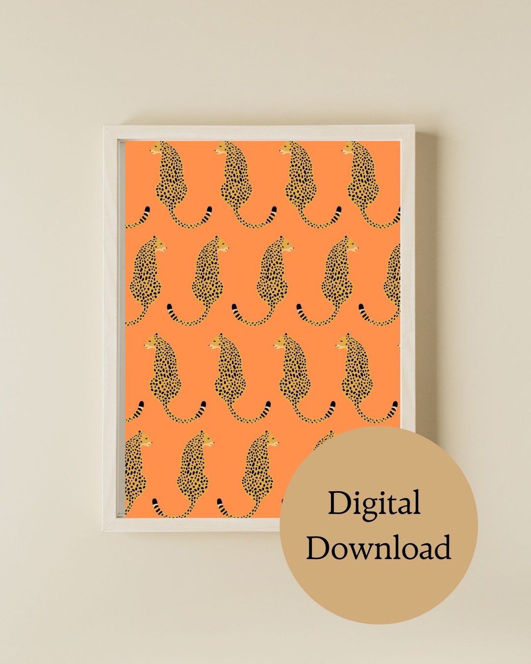 INSTANT DOWNLOAD Digital Art, Orange Cheetah Pattern, Cheetah Print ...