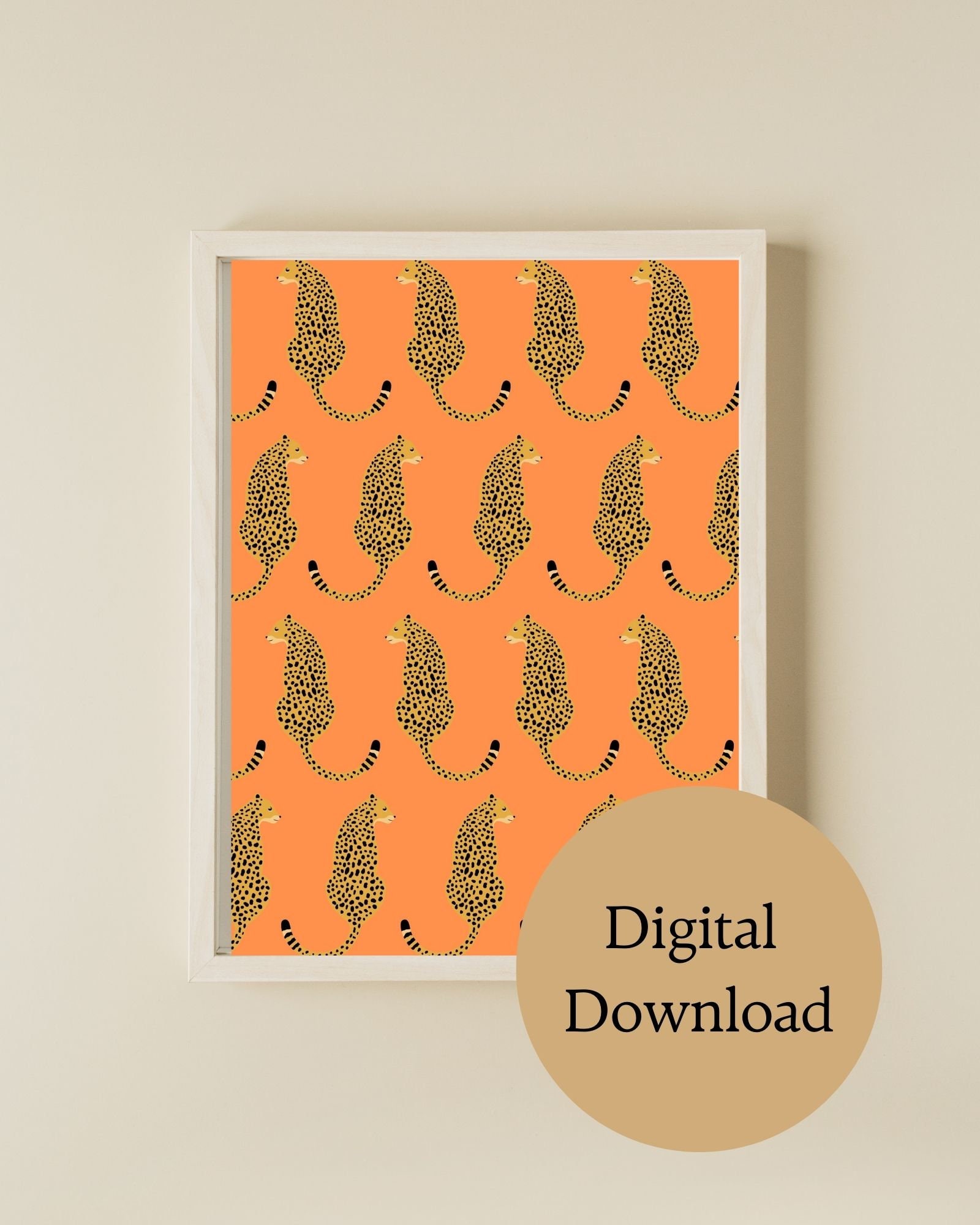 INSTANT DOWNLOAD Digital Art Orange Cheetah Pattern Cheetah - Etsy