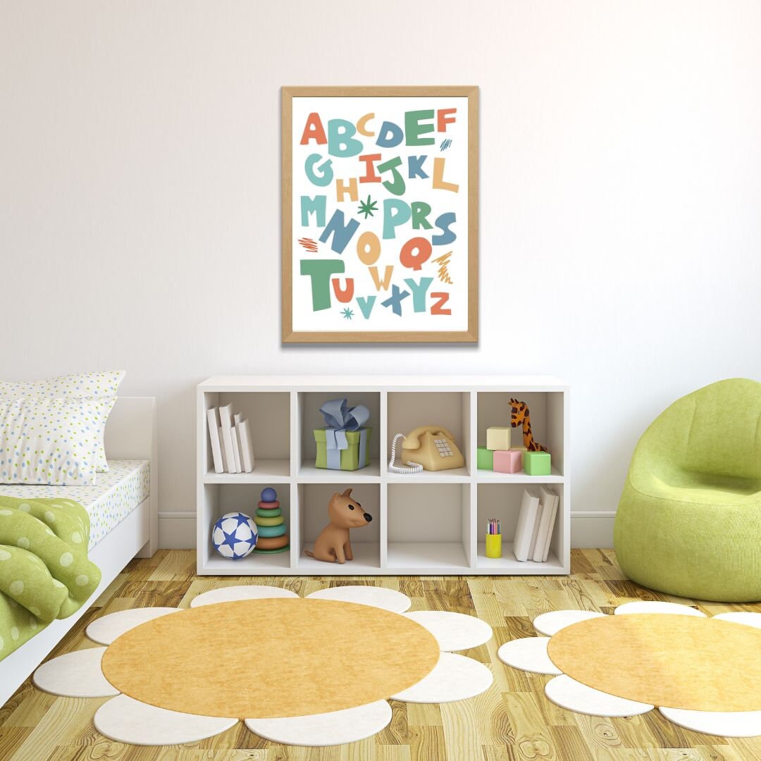 Colorful ABC Print School Room Poster - Etsy