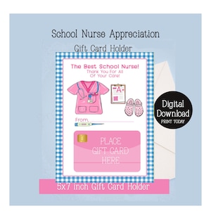 School Nurse Gift Card Holder - School Appreciation, Nurse Thank You ...