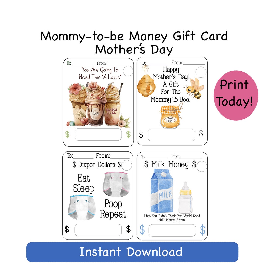 Printable Mommy-to-be Money Gift Card, Baby Money Holder Pdf Bundle ...
