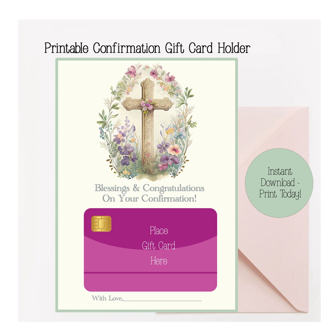 Confirmation Card, Printable Card Holy Sacrament, Confirmation Gift ...