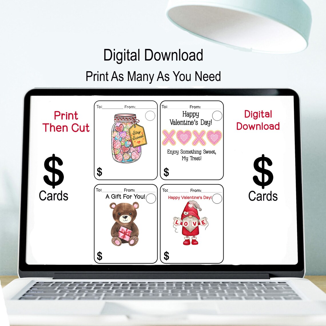 Valentine Money Card Holder PDF Gift Card Money Card - Etsy