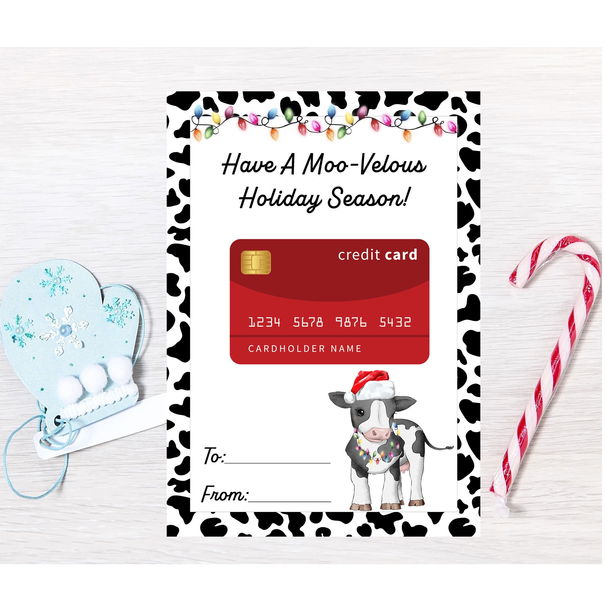 Printable Gift Card Wishing You a Moovelous Christmas Chicfila Gift ...