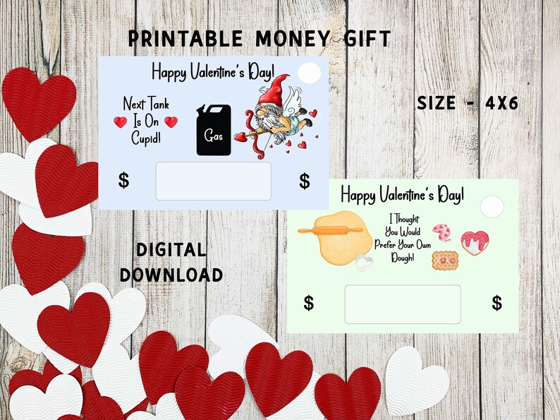 Valentine's Day Money Card PDF, Gift Card, Money Card Template, Gift ...