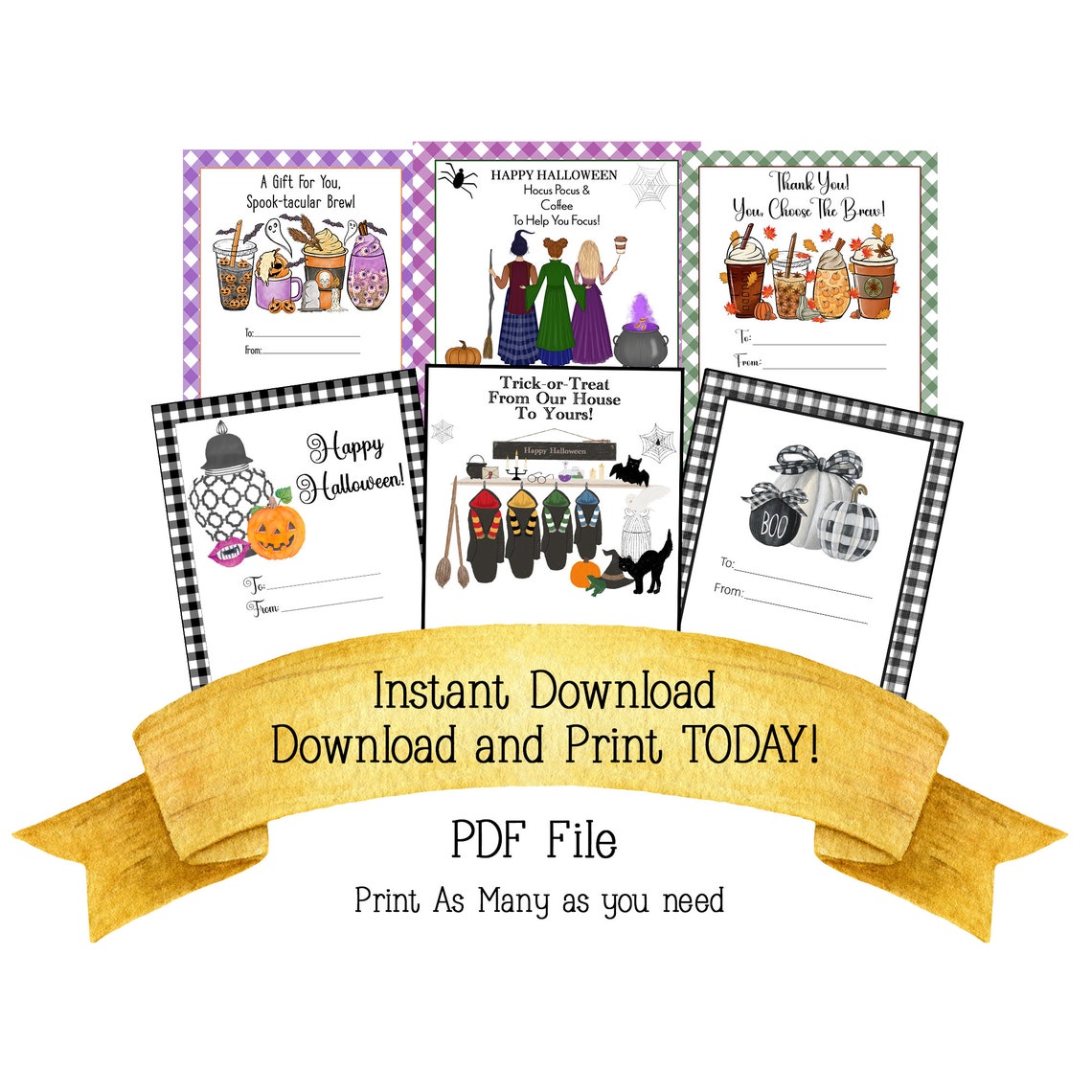 Halloween Printable Gift Card Holder, Wizard Gift Tag, Halloween Movie ...