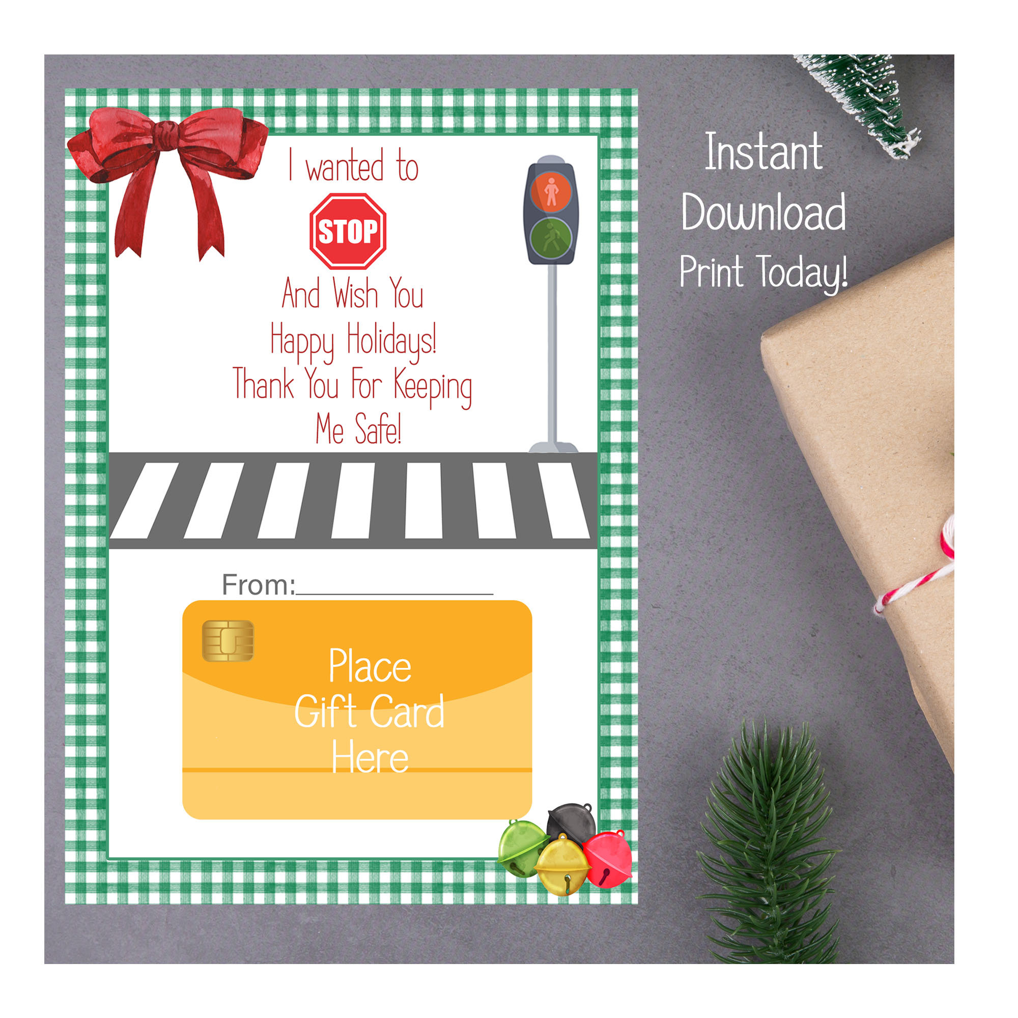 PRINTABLE Crossing Guard Christmas, Gift Card Holder, Gift for Crossing ...