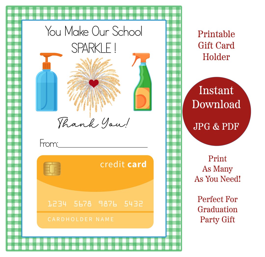 Custodian Appreciation Card, School Custodian Gift Card, Gift for ...