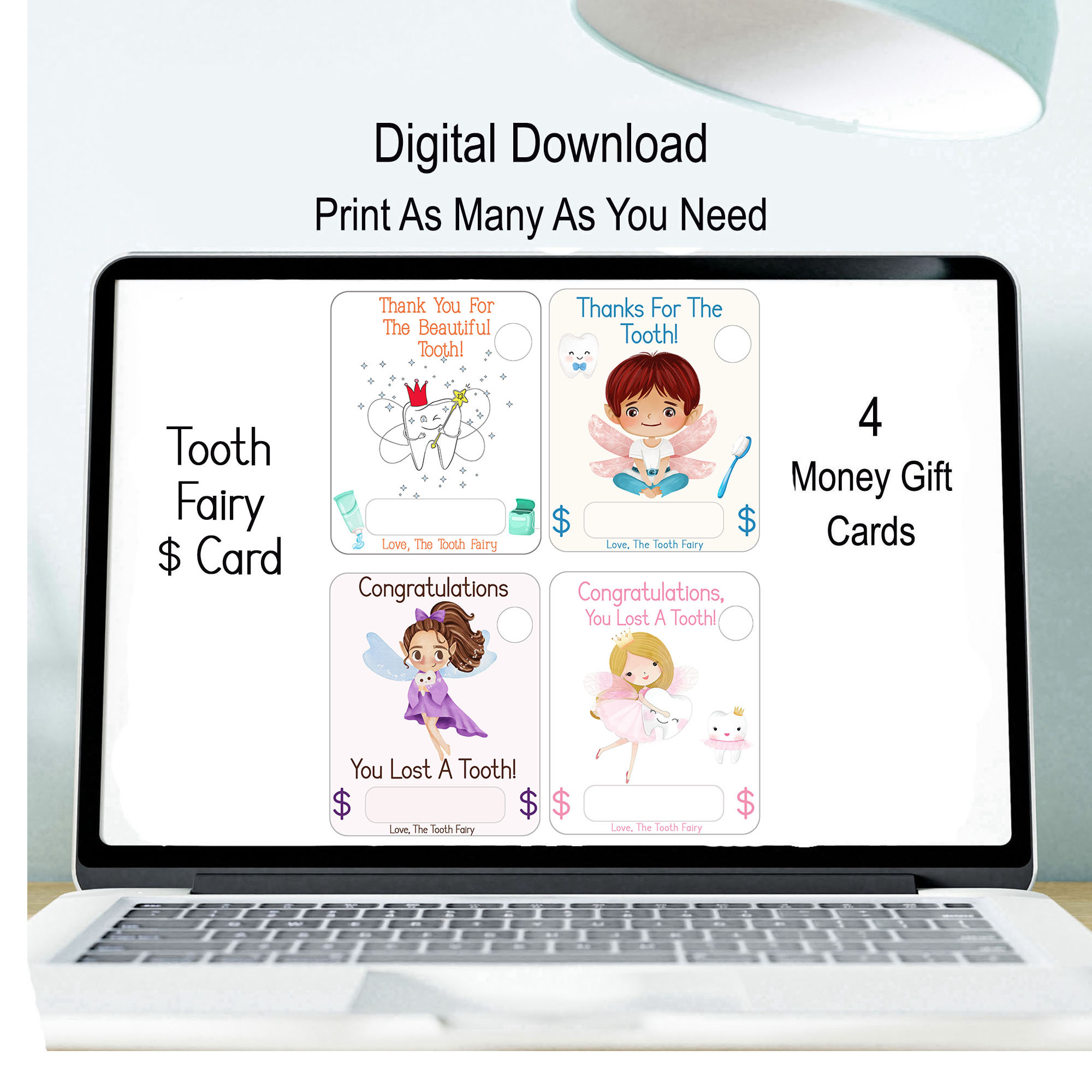 Tooth Fairy Money Card PDF, Tooth Fairy Gift Card, Money Card Template ...
