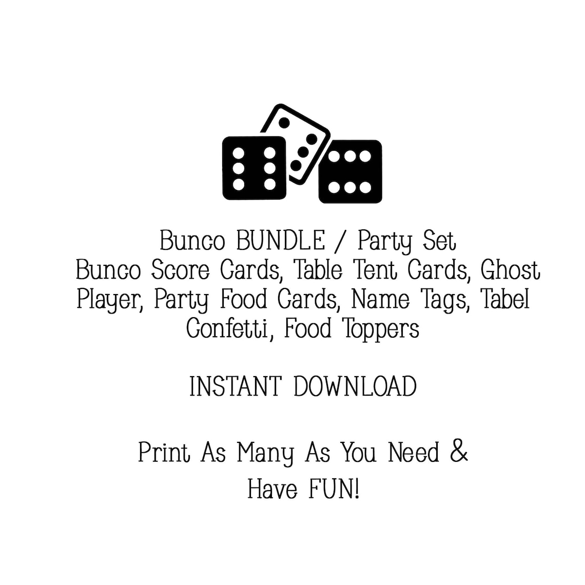 Printable Bunco Bundle Halloween Bunco Scorecard, Score Sheet, Bunko ...