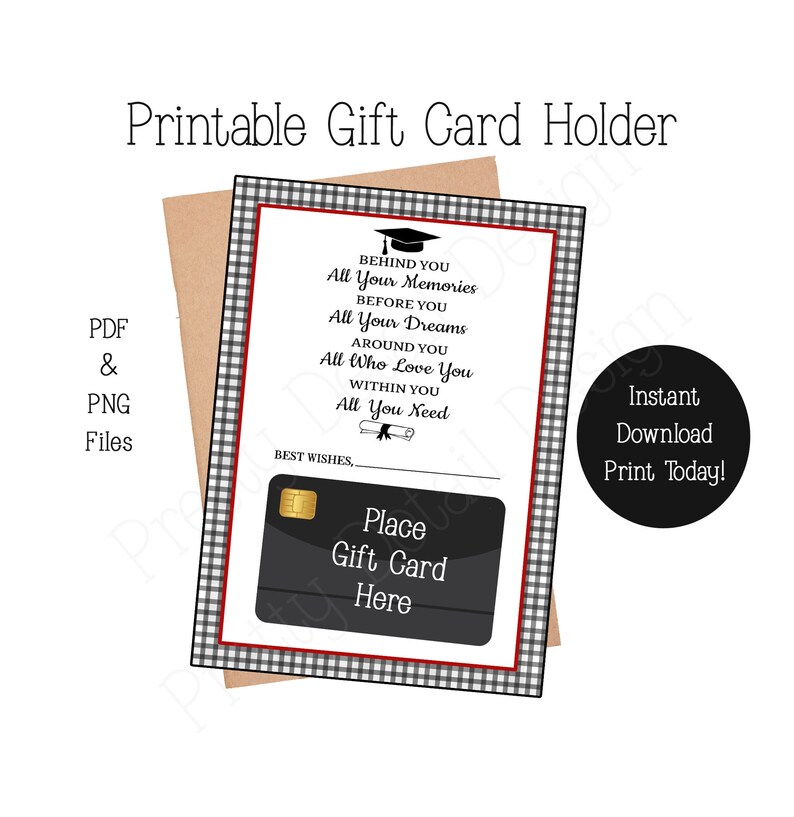 Printable Graduation Gift Card Holder Gift for Graduation - Etsy