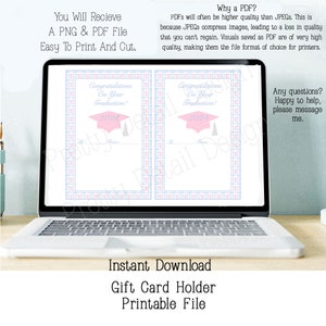 Printable Graduation Gift Card Holder, Gift for Graduation, Instant ...