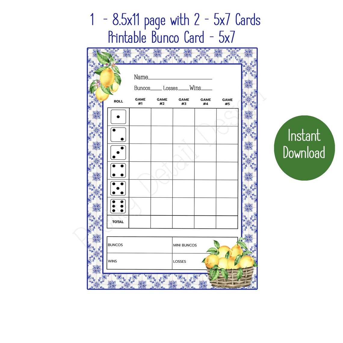 Printable Bunco Party Supplies, Bunko Night Bundle, Score Sheets, Bunco ...